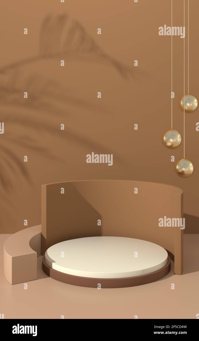 Creative empty stage, product platform, 3d rendering. Computer digital ...