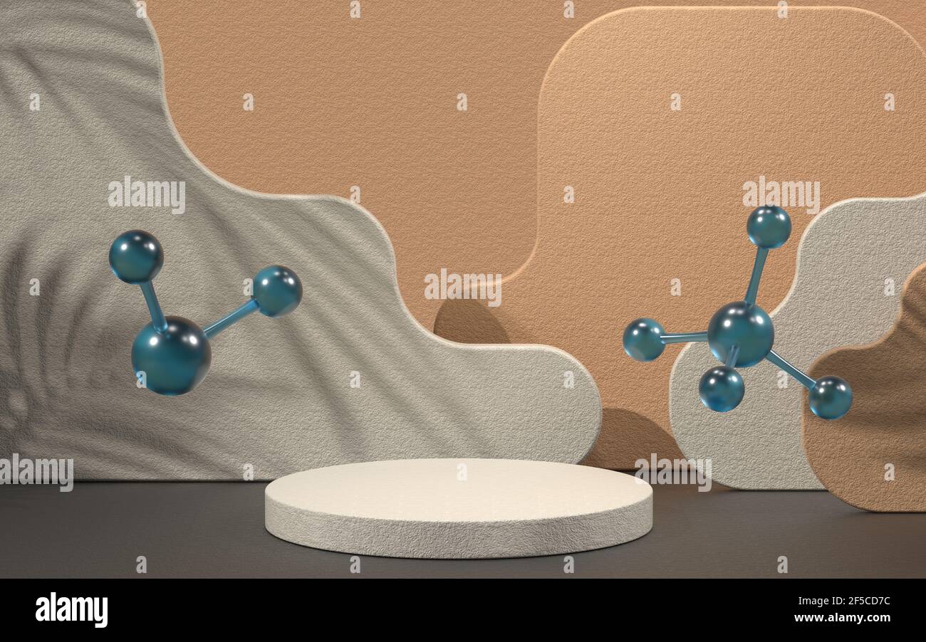 Creative empty stage, product platform, 3d rendering. Computer digital ...