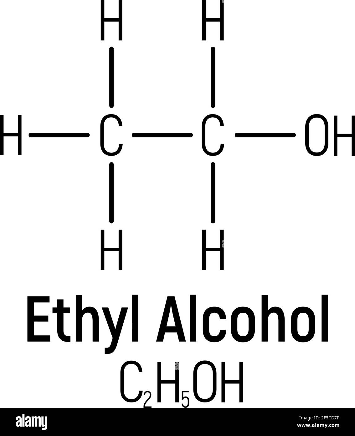 Chemical Formula C2h5oh Ethanol Ethyl Alcohol Vector Image 60 OFF