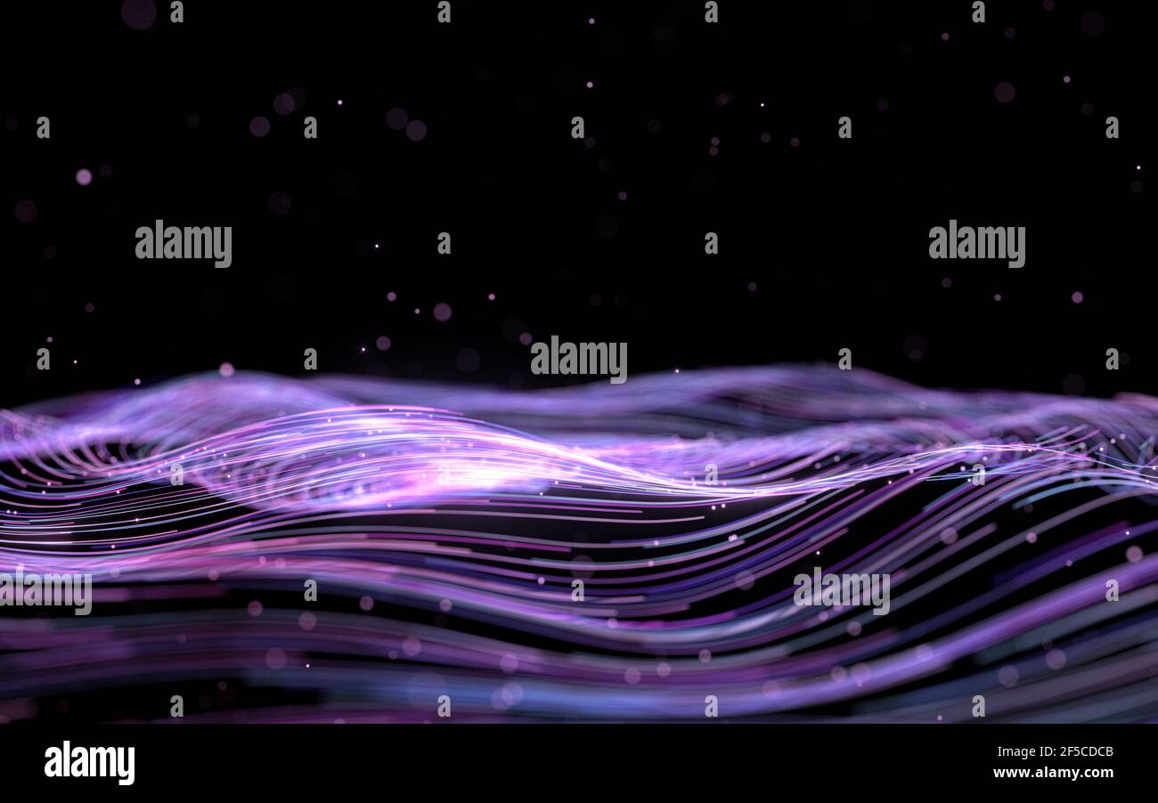 Purple curve lines vortex, fantasy background, 3d rendering. Computer ...