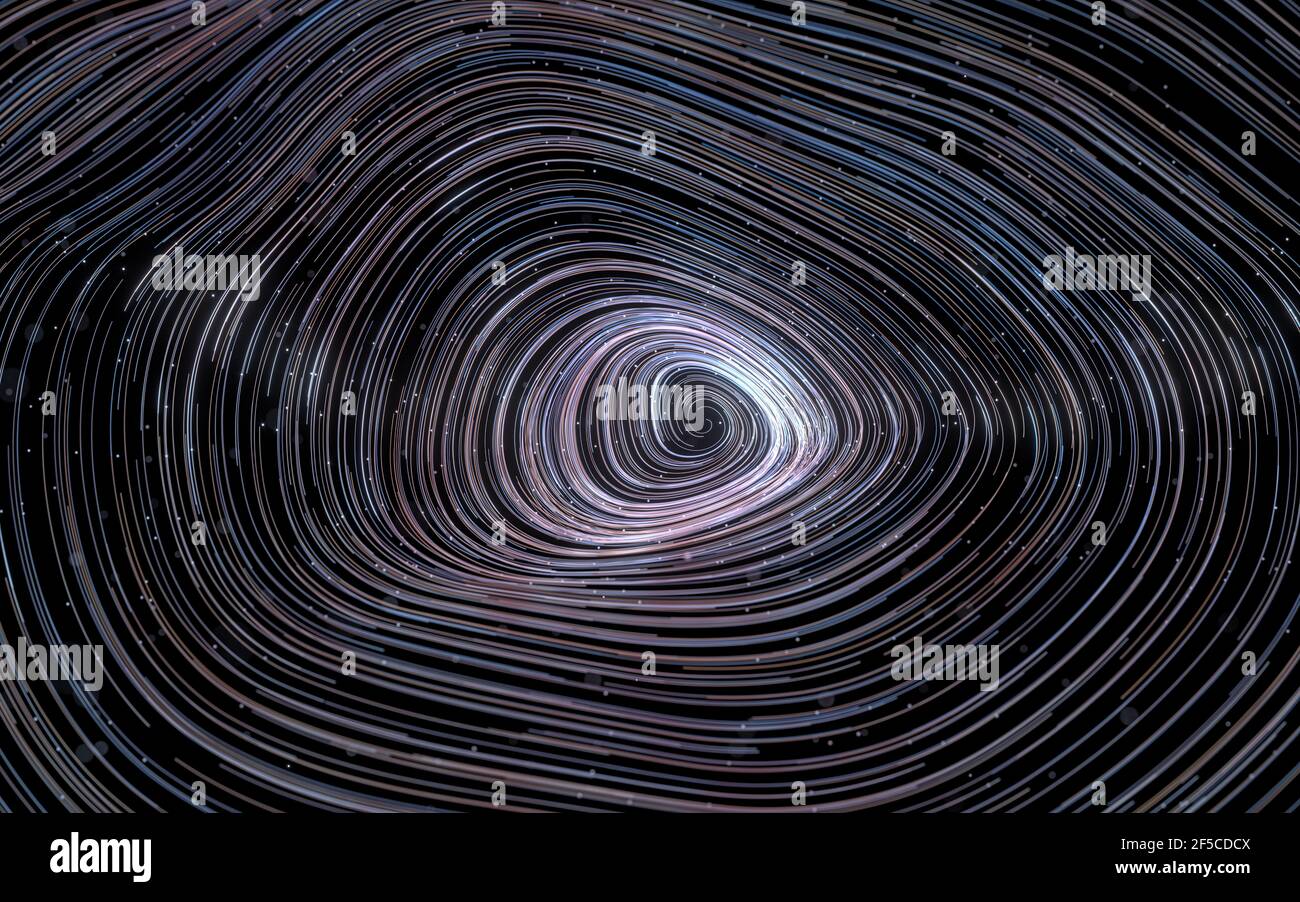 Curve lines vortex, fantasy background, 3d rendering. Computer digital ...