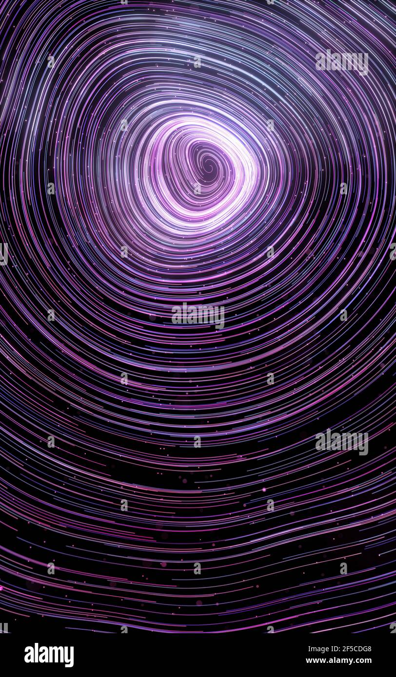 Purple curve lines vortex, fantasy background, 3d rendering. Computer ...