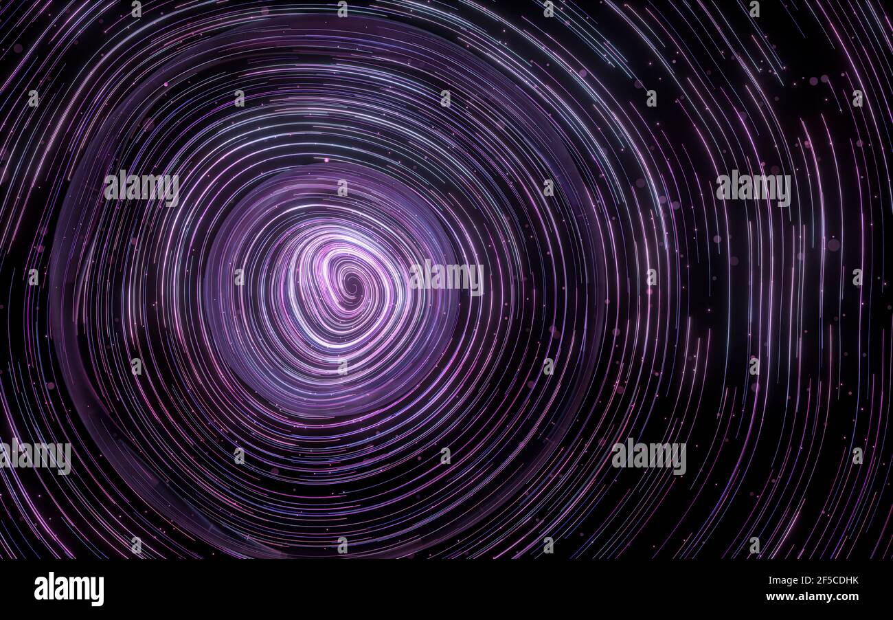 Purple curve lines vortex, fantasy background, 3d rendering. Computer ...