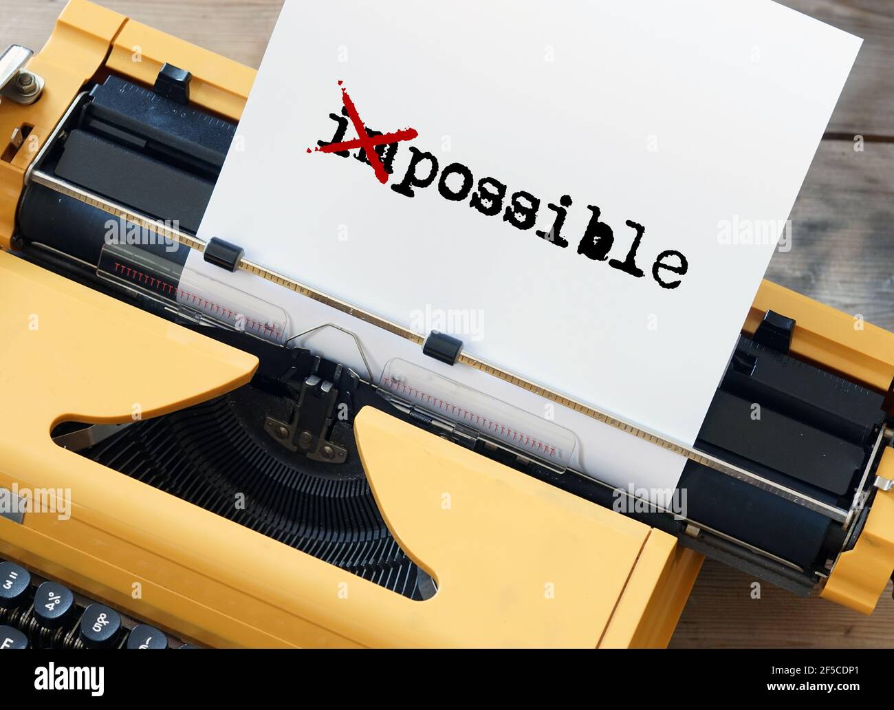 Possible impossible - word on sheet of paper written on yellow ...