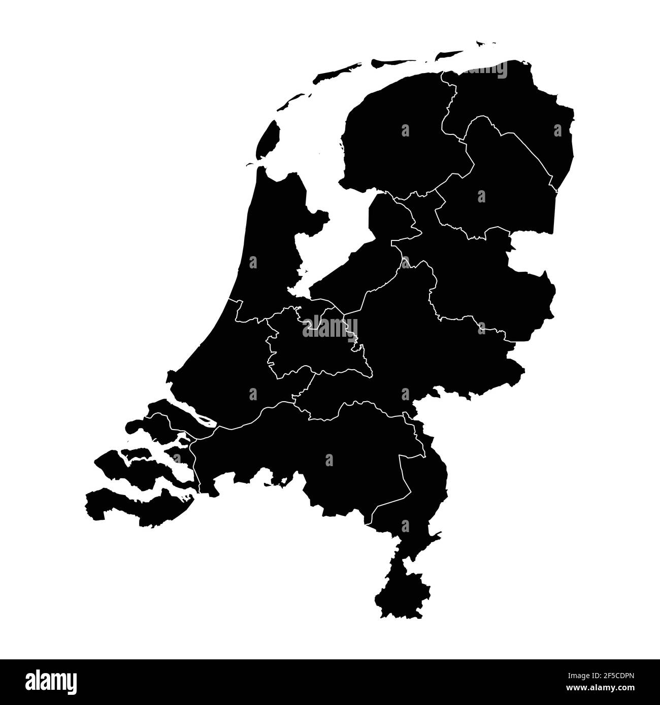 Netherlands country map vector with regional areas Stock Vector Image ...