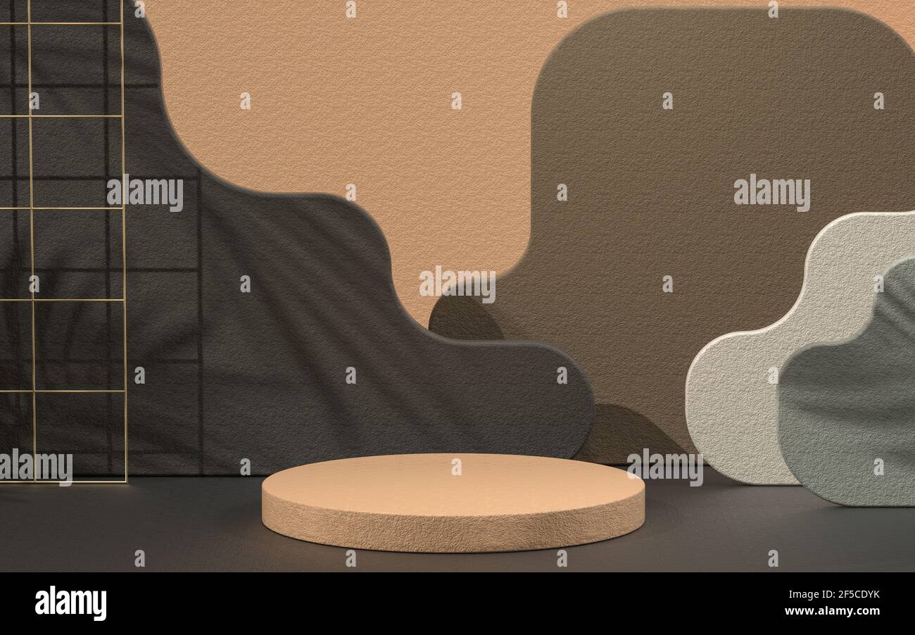Creative paper stage, merchandise platform, 3d rendering. Computer ...