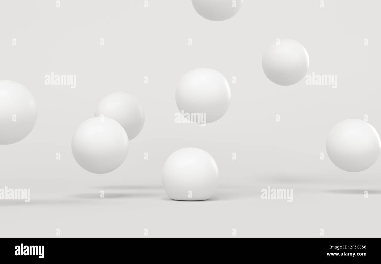 Bouncing soft balls with white background, 3d rendering. Computer ...