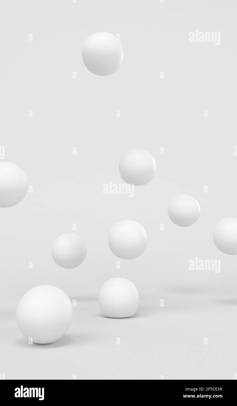 Bouncing soft balls with white background, 3d rendering. Computer ...