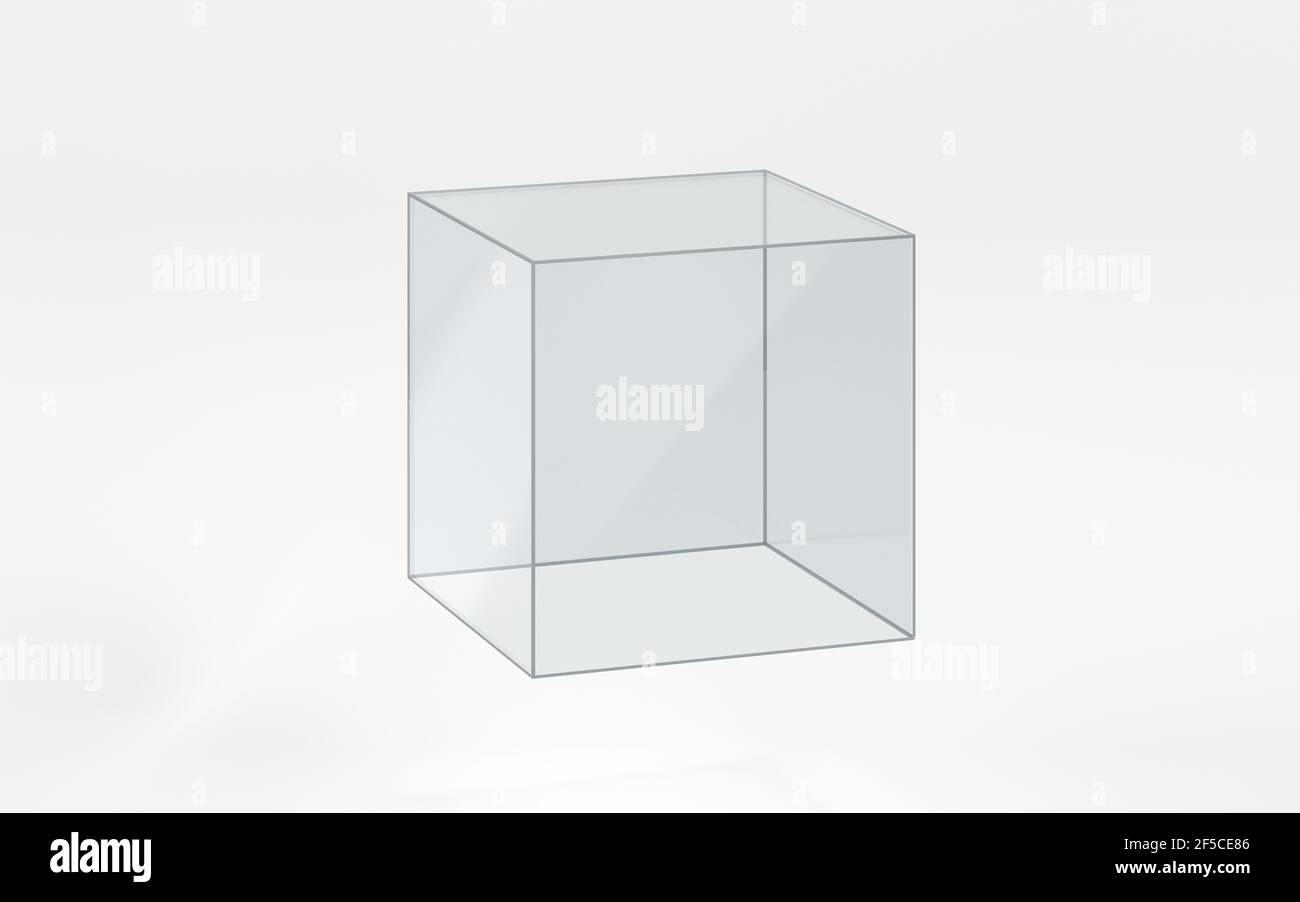 Empty glass showcase, 3d rendering. Computer digital drawing Stock ...