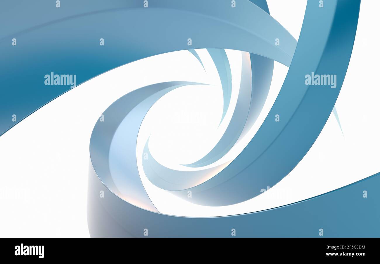 Curved vortex structure lines, 3d rendering. Computer digital drawing ...