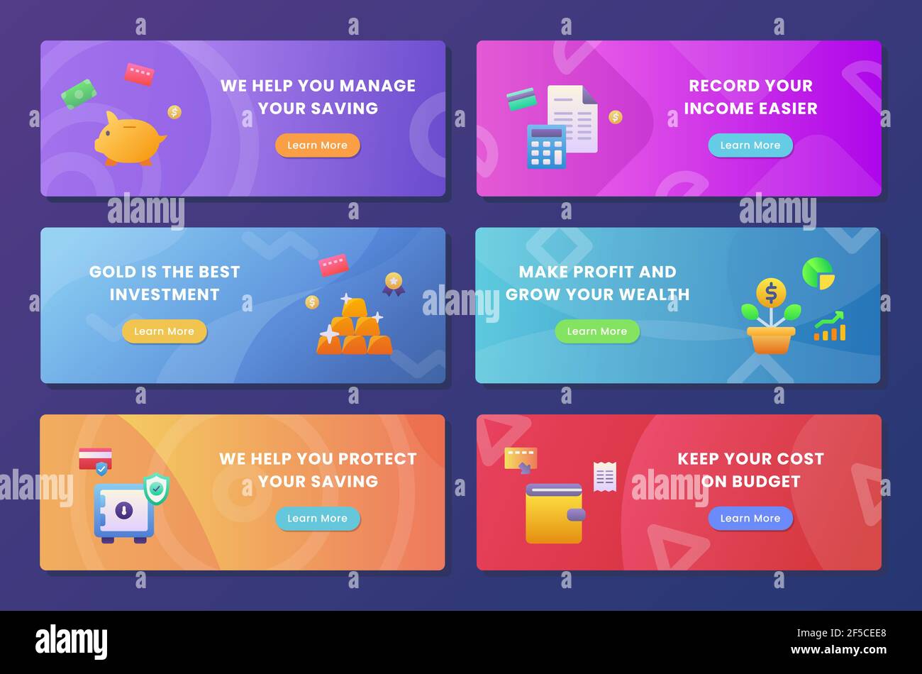 finance investment set collection package for web website home homepage ...