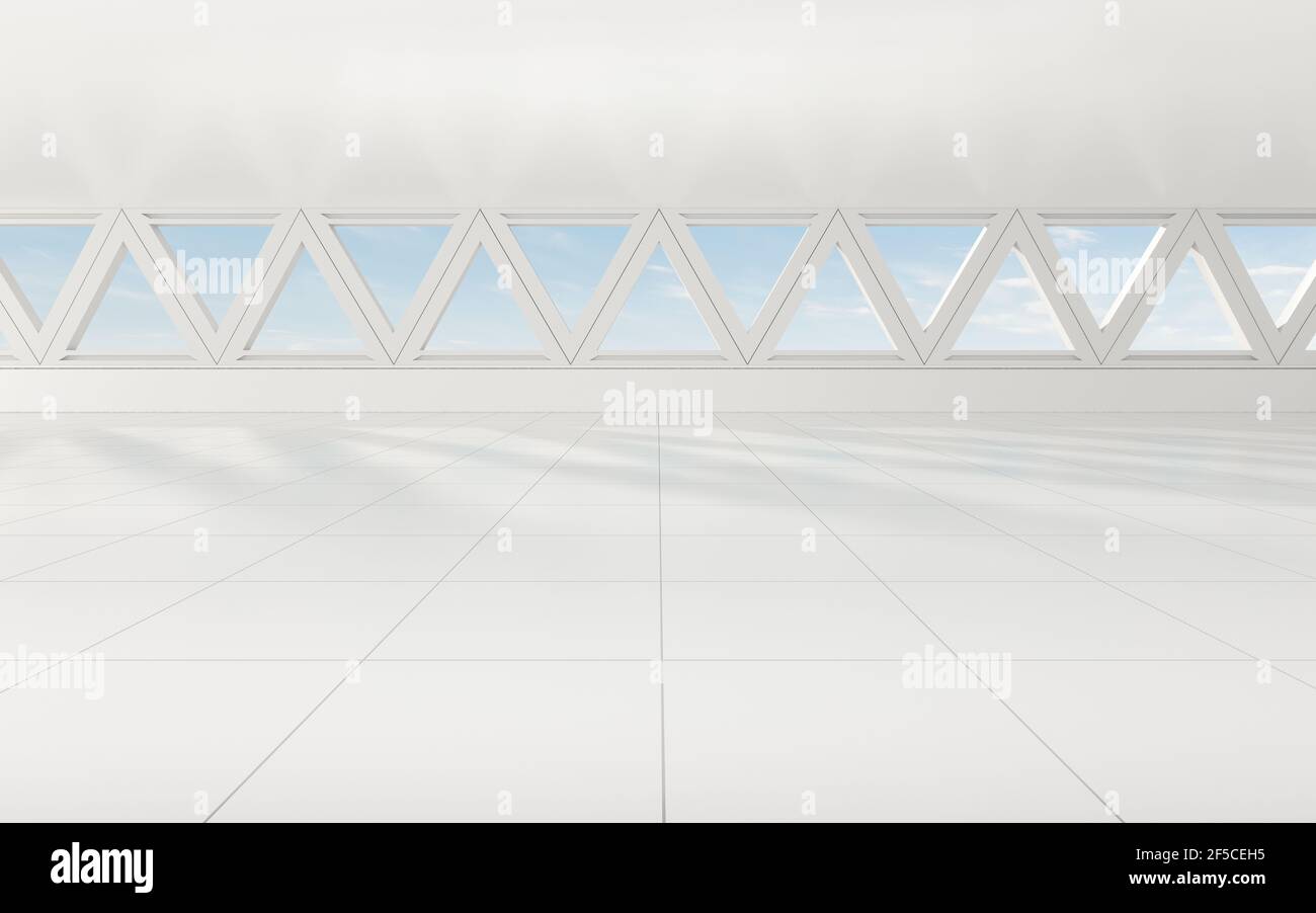 Empty science fiction room, 3d rendering. Computer digital drawing ...