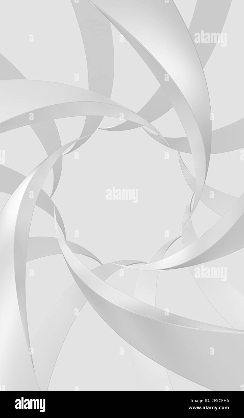 Curved vortex structure lines, 3d rendering. Computer digital drawing ...