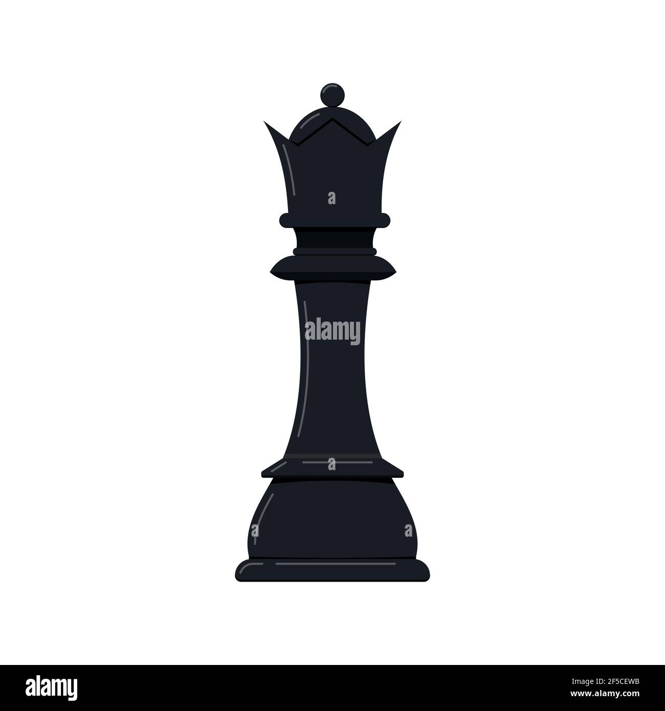 Chess piece queen vector icon isolated on white background Stock Vector ...