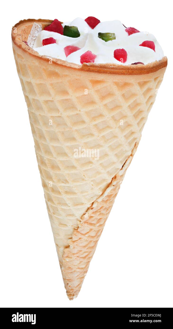 Ice cream in a waffle cone isolated on a white background Stock Photo ...