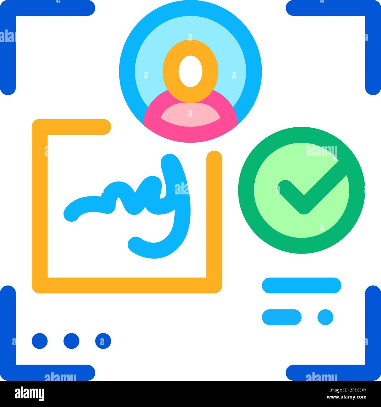 electronic signature identity color icon vector illustration Stock ...