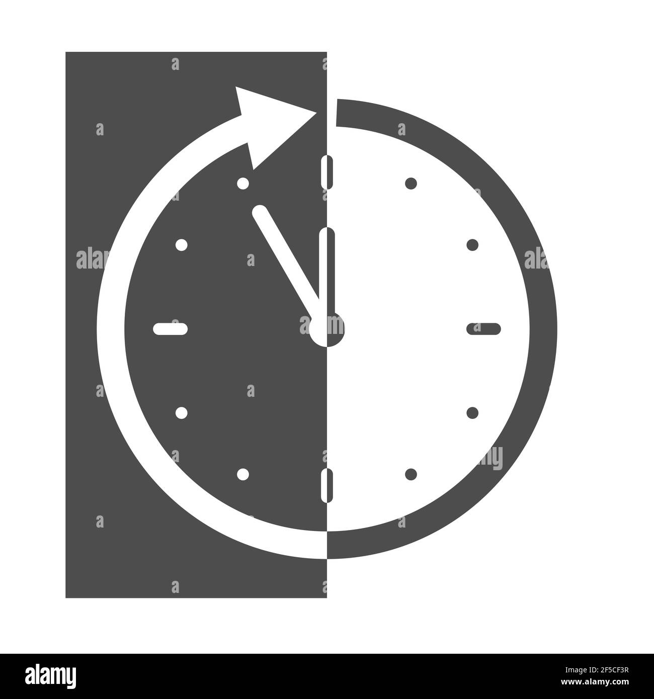 Deadline symbol. Time of completion of the work or order. Flat style ...