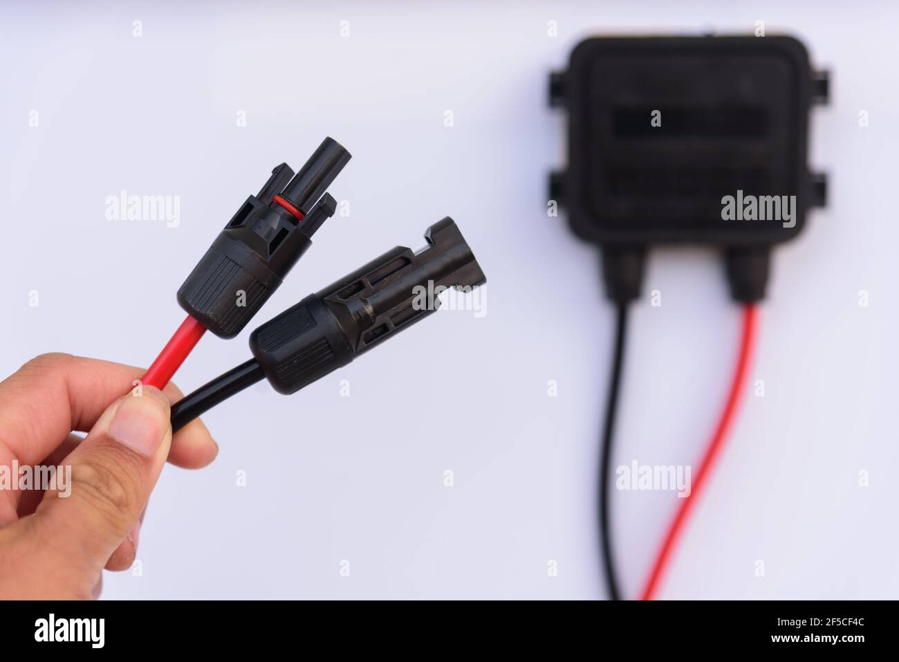 MC4 socket connector of solar cell panel Stock Photo - Alamy