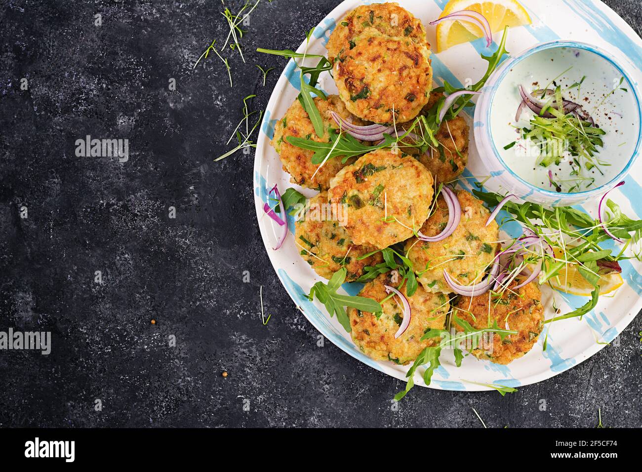 Homemade fish croquette with white fish, bulgur, spinach and ...