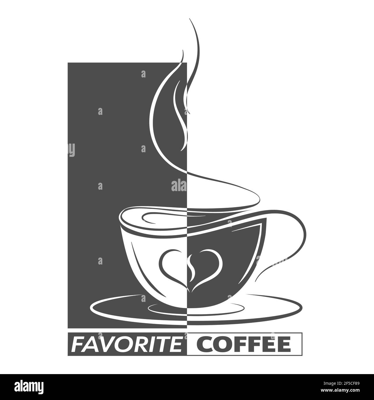 cup of FAVORITE COFFEE. Vector illustration for logos, brands, stickers ...