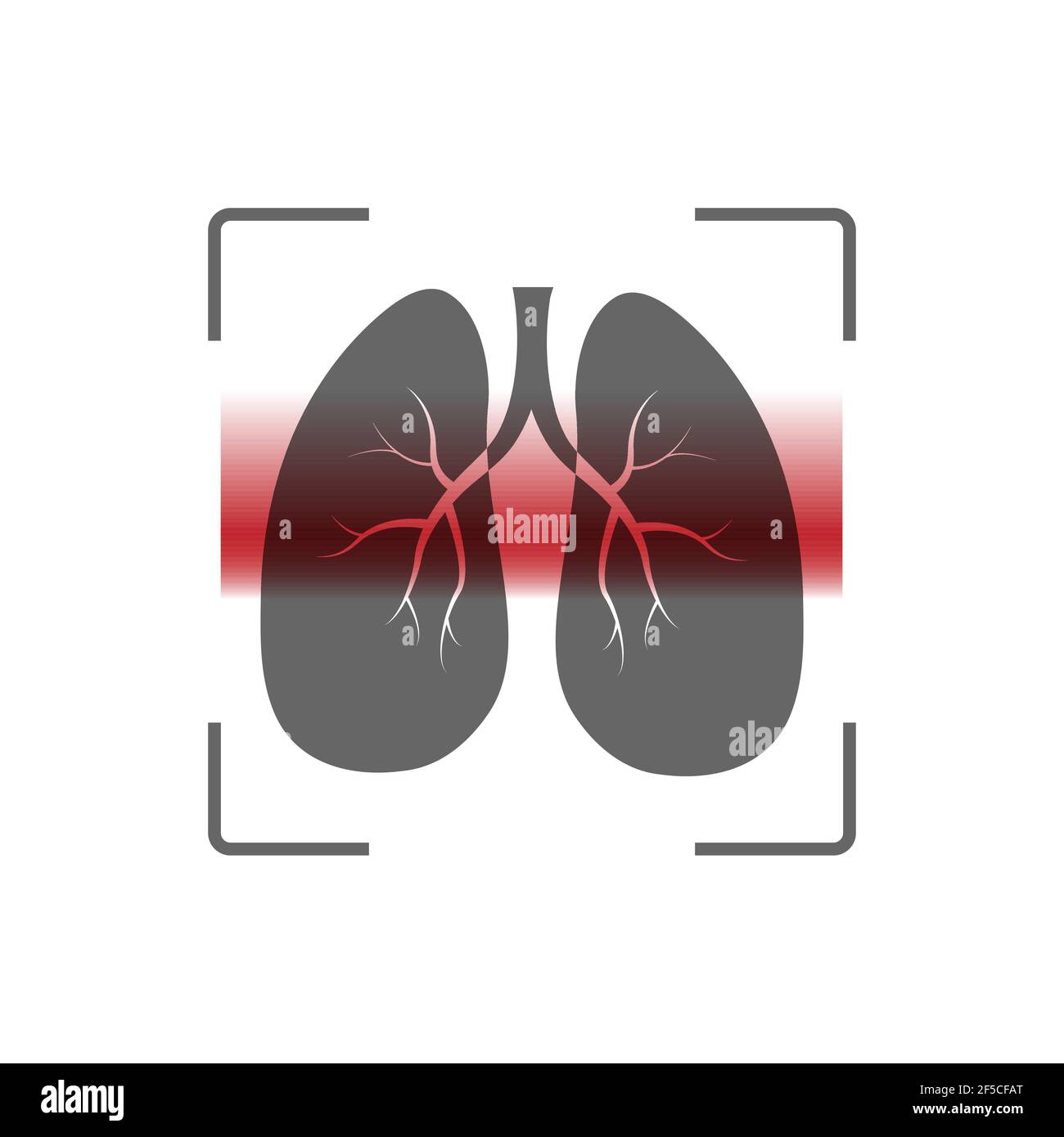 Lung scans. Vector icon in a flat style. Simple design Stock Vector ...