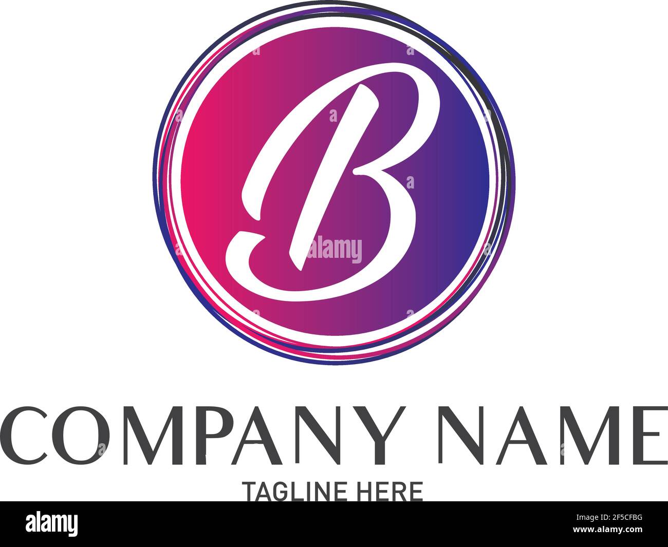 Round Letter B Logo Gradient Trendy Modern Template Design Stock Vector ...