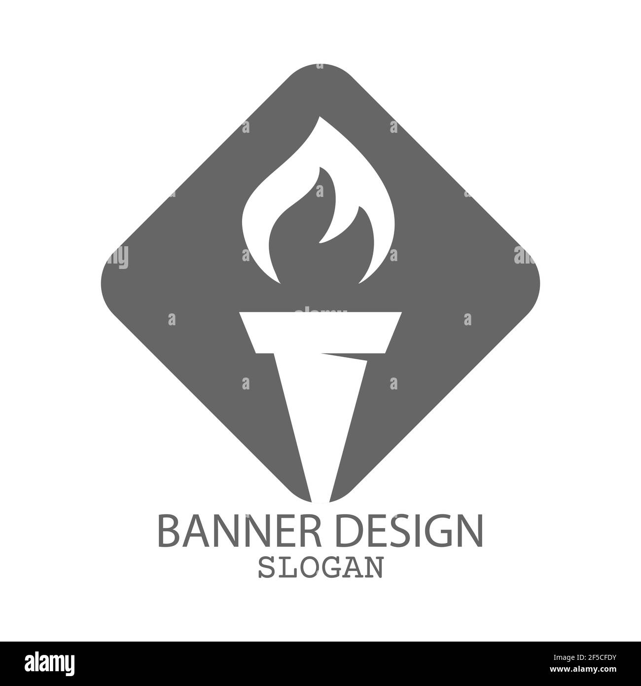 torch. Vector template for a logo, emblem or sticker, isolated on a ...
