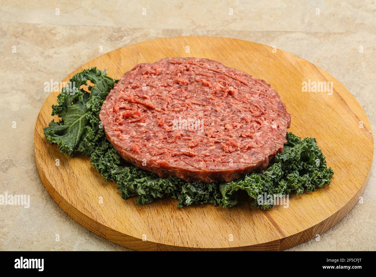Raw beef burger cutlet for grill burger Stock Photo - Alamy