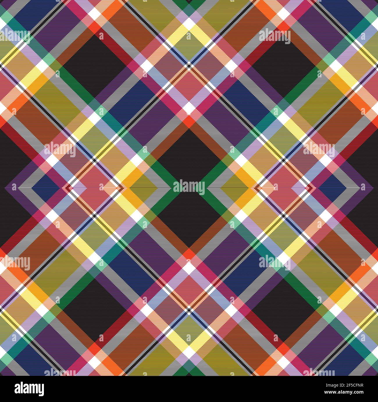 Rainbow Argyle Plaid Tartan textured Seamless pattern design suitable for fashion Stock Vector ...