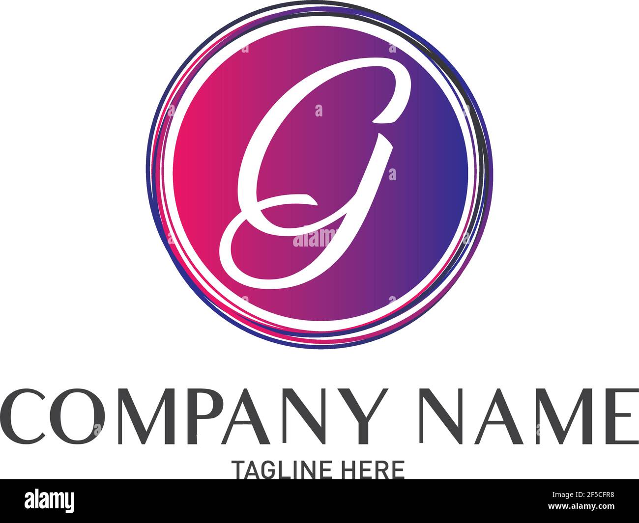 Round Letter G Logo Gradient Trendy Modern Template Design Stock Vector ...