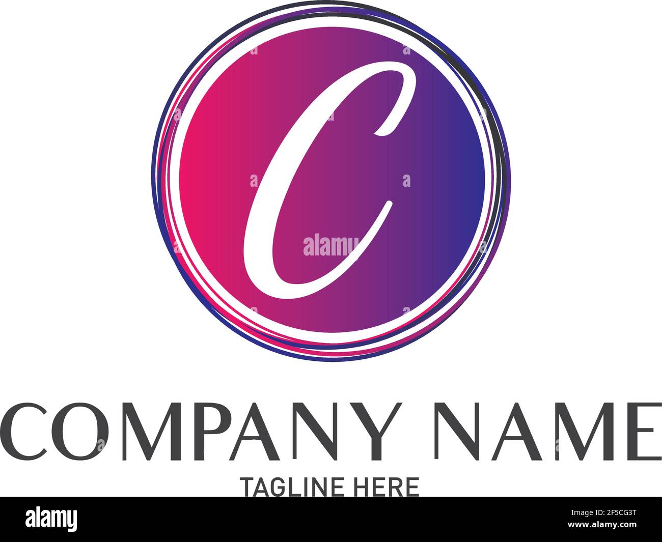 Round Letter C Logo Gradient Trendy Modern Template Design Stock Vector ...