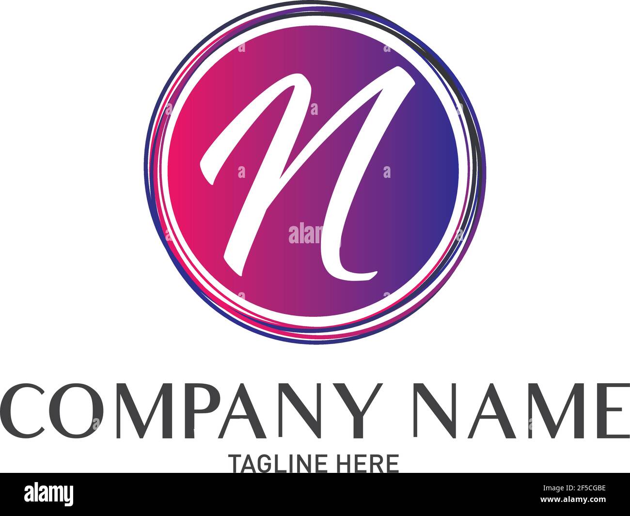 Round Letter N Logo Gradient Trendy Modern Template Design Stock Vector ...