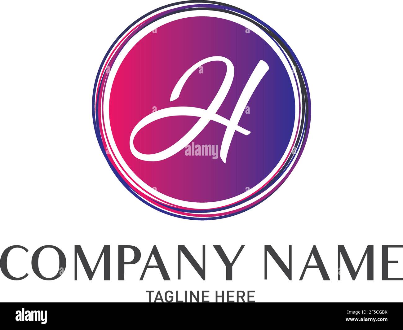 Round Letter H Logo Gradient Trendy Modern Template Design Stock Vector ...