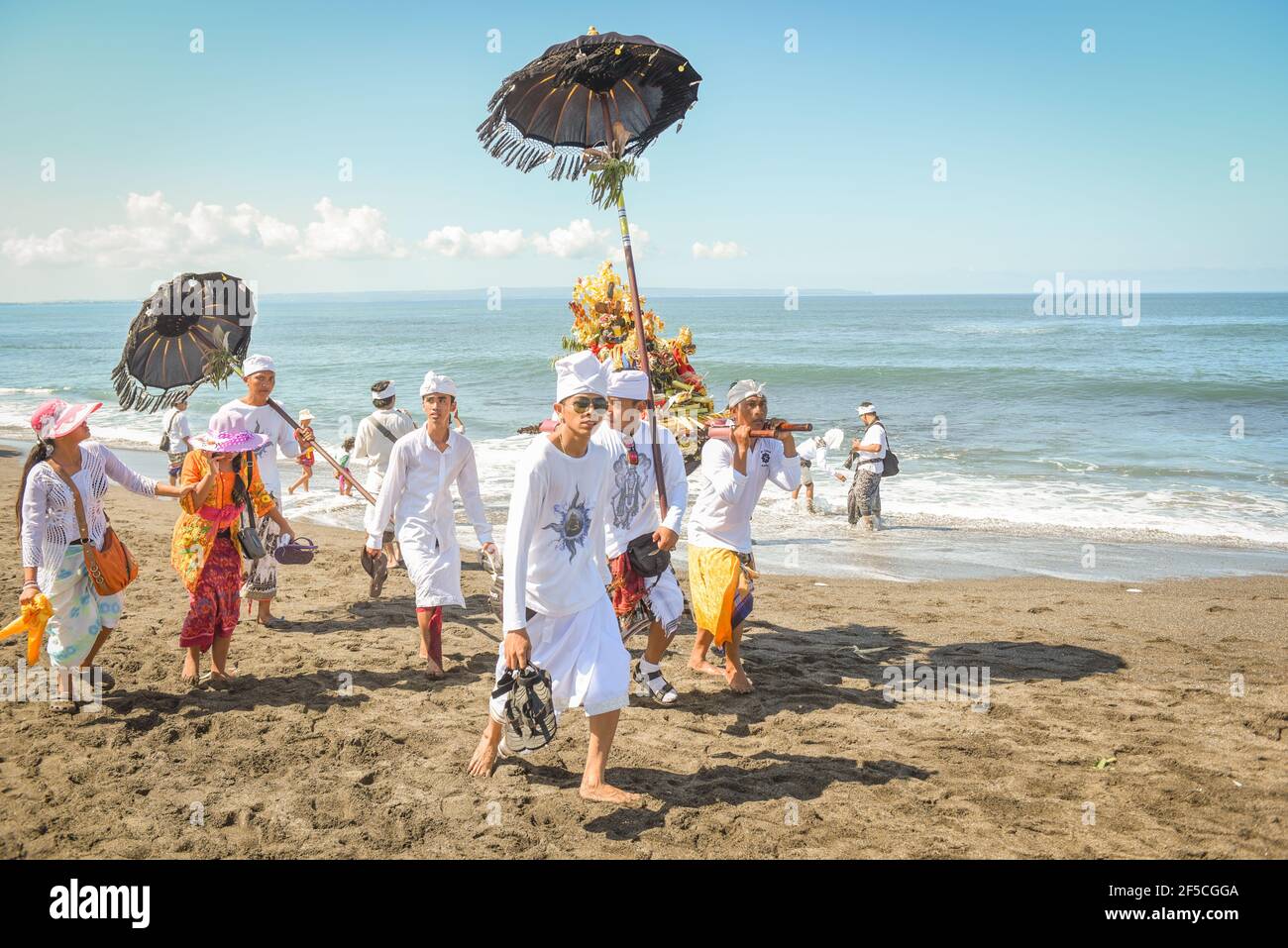 Sanur beach melasti ceremony 2015-03-18, Melasti is a Hindu Balinese ...