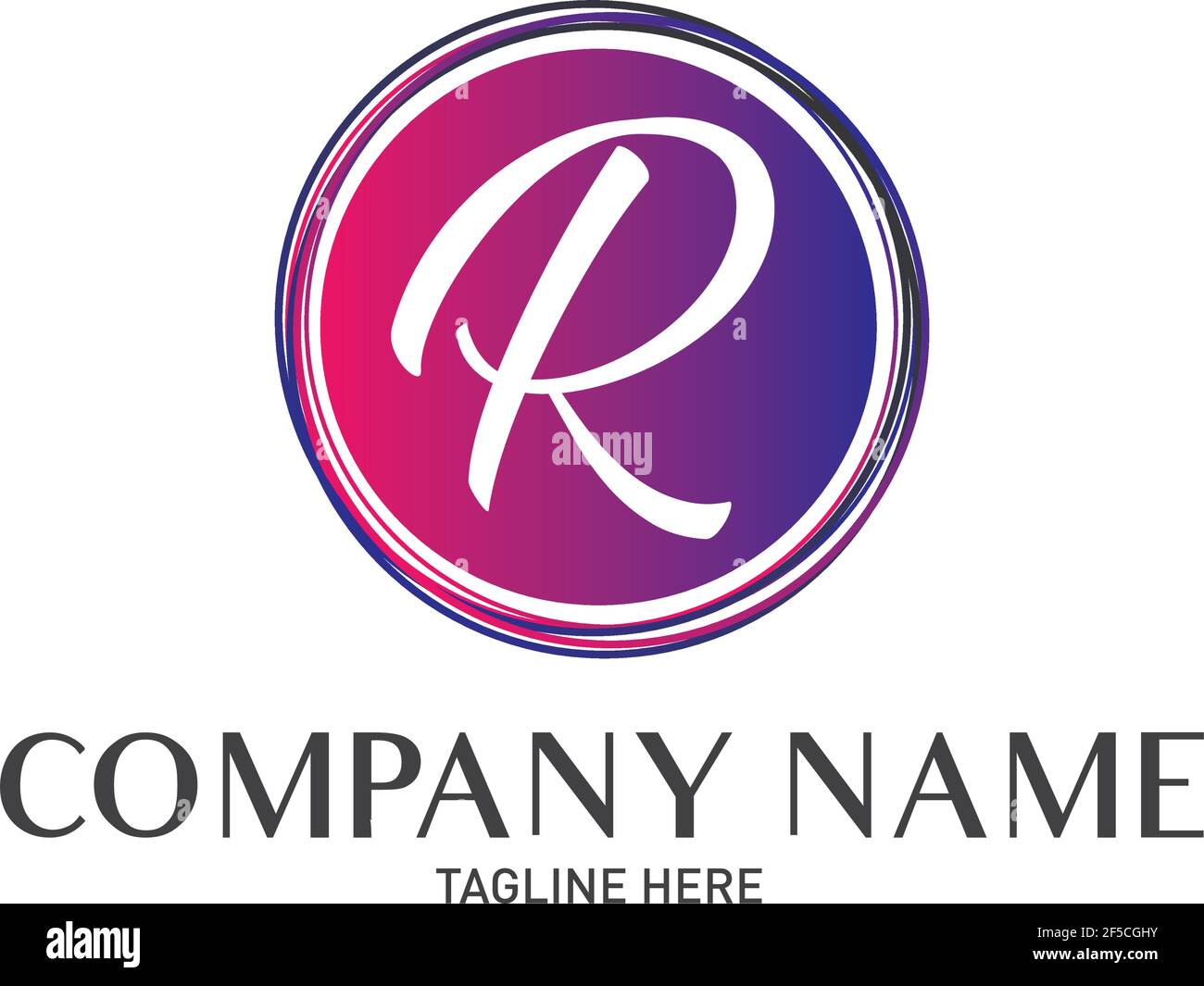 Round Letter R Logo Gradient Trendy Modern Template Design Stock Vector ...