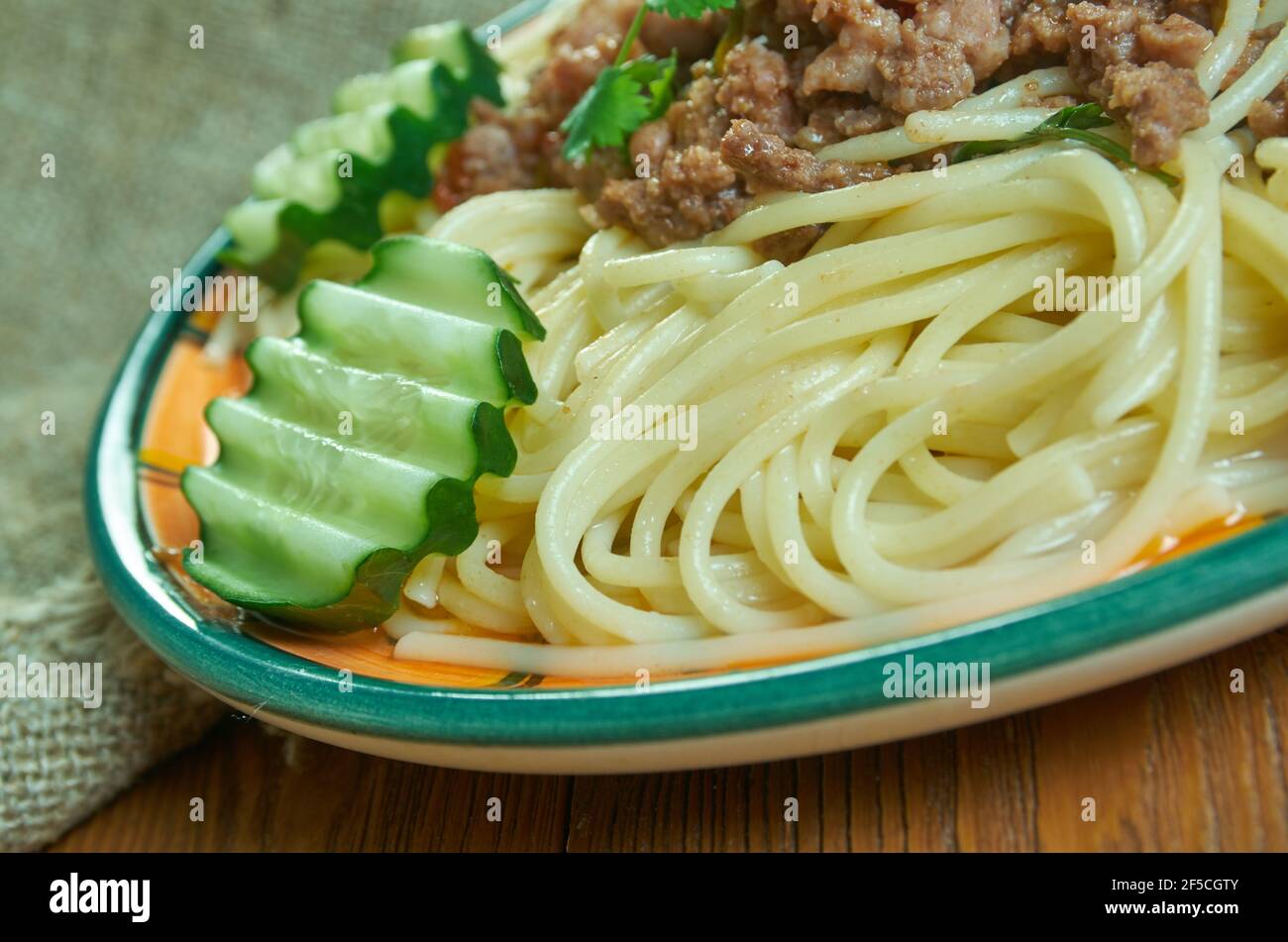 Vermicelli argentinos con tuco, staple in Argentina pasta sauce Stock ...