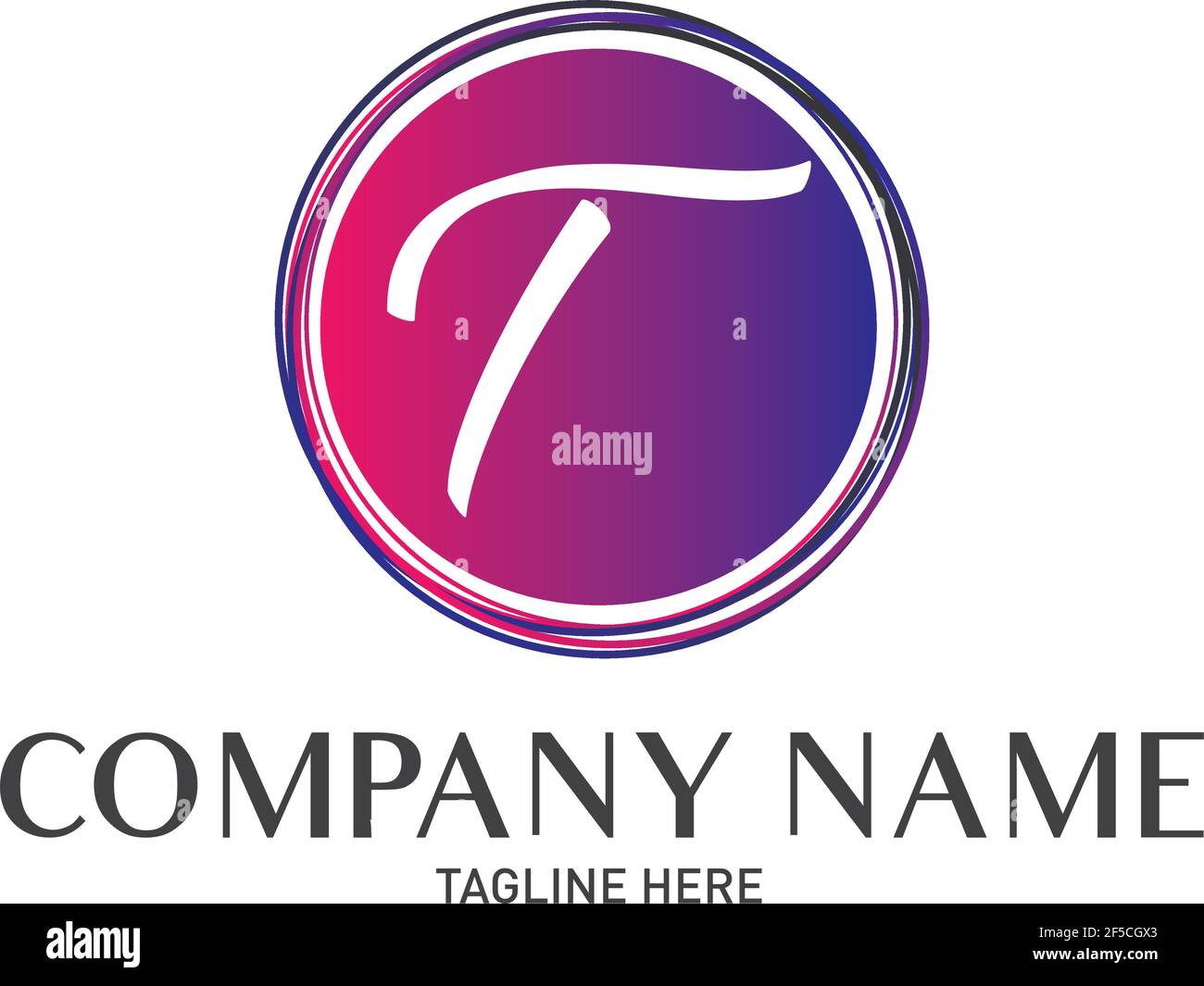 Round Letter T Logo Gradient Trendy Modern Template Design Stock Vector ...