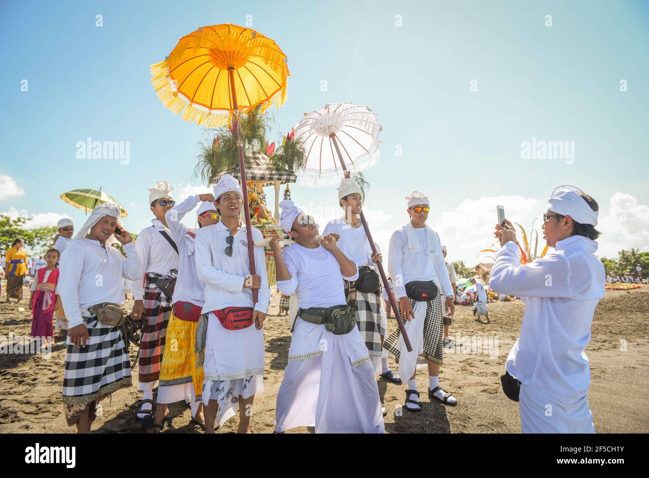 Sanur beach melasti ceremony 2015-03-18, Melasti is a Hindu Balinese ...