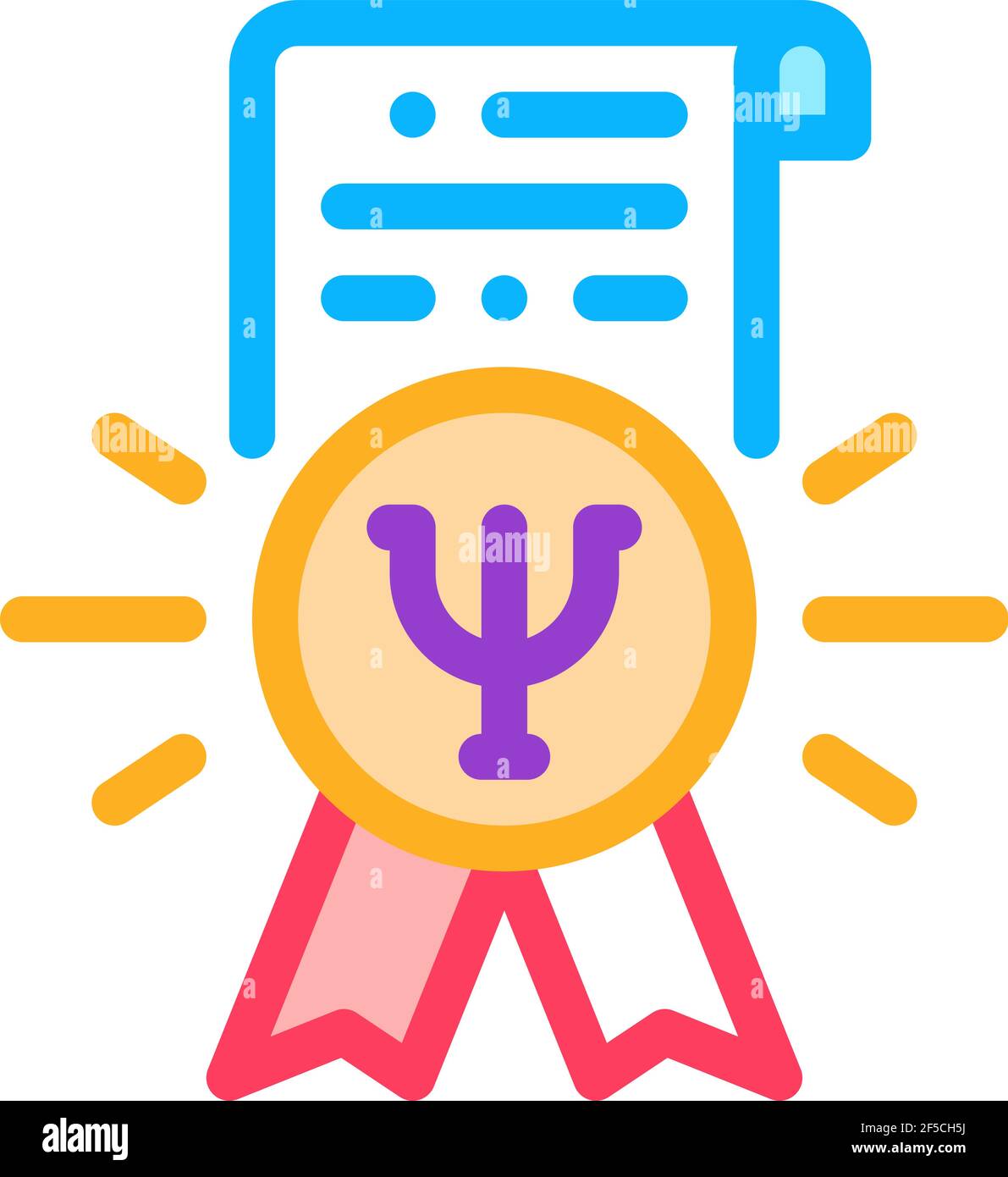psychological counseling license color icon vector illustration Stock ...