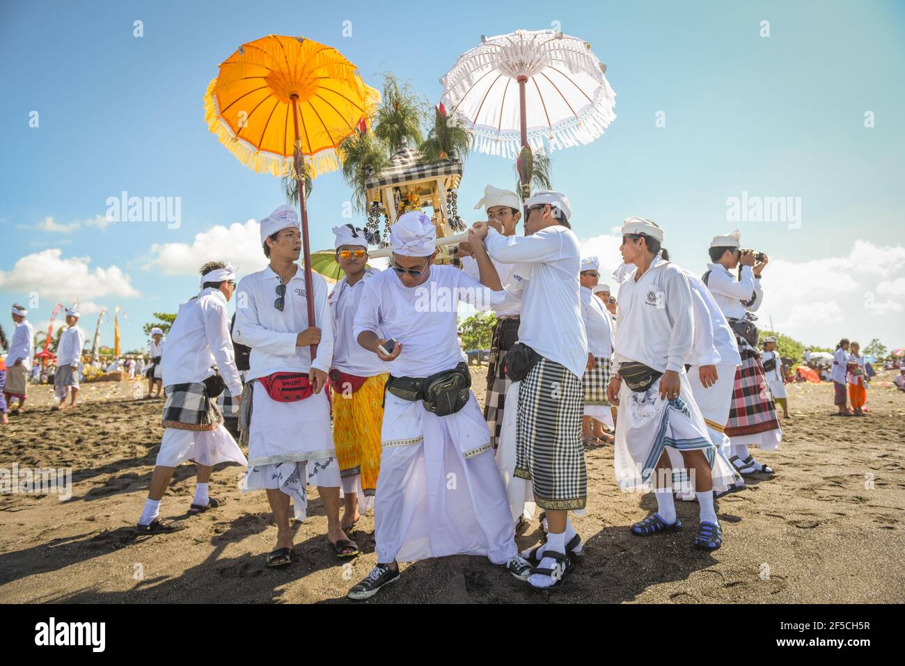Sanur beach melasti ceremony 2015-03-18, Melasti is a Hindu Balinese ...