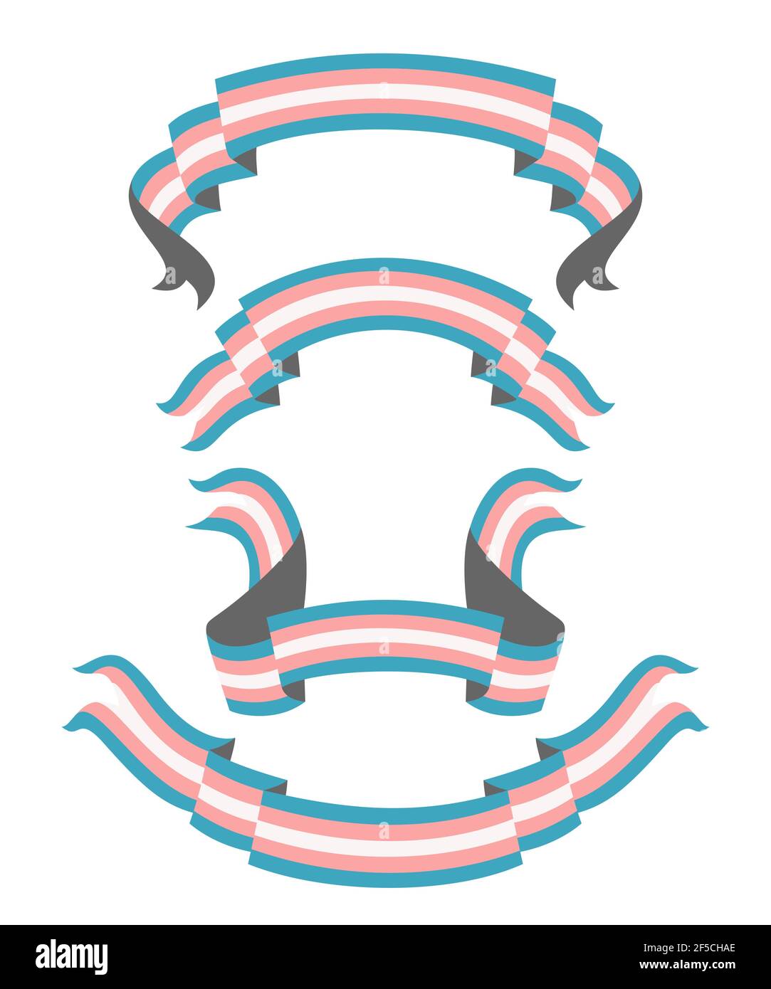 Four Style Ribbons of Transgender Flag for the Transgender People Stock ...
