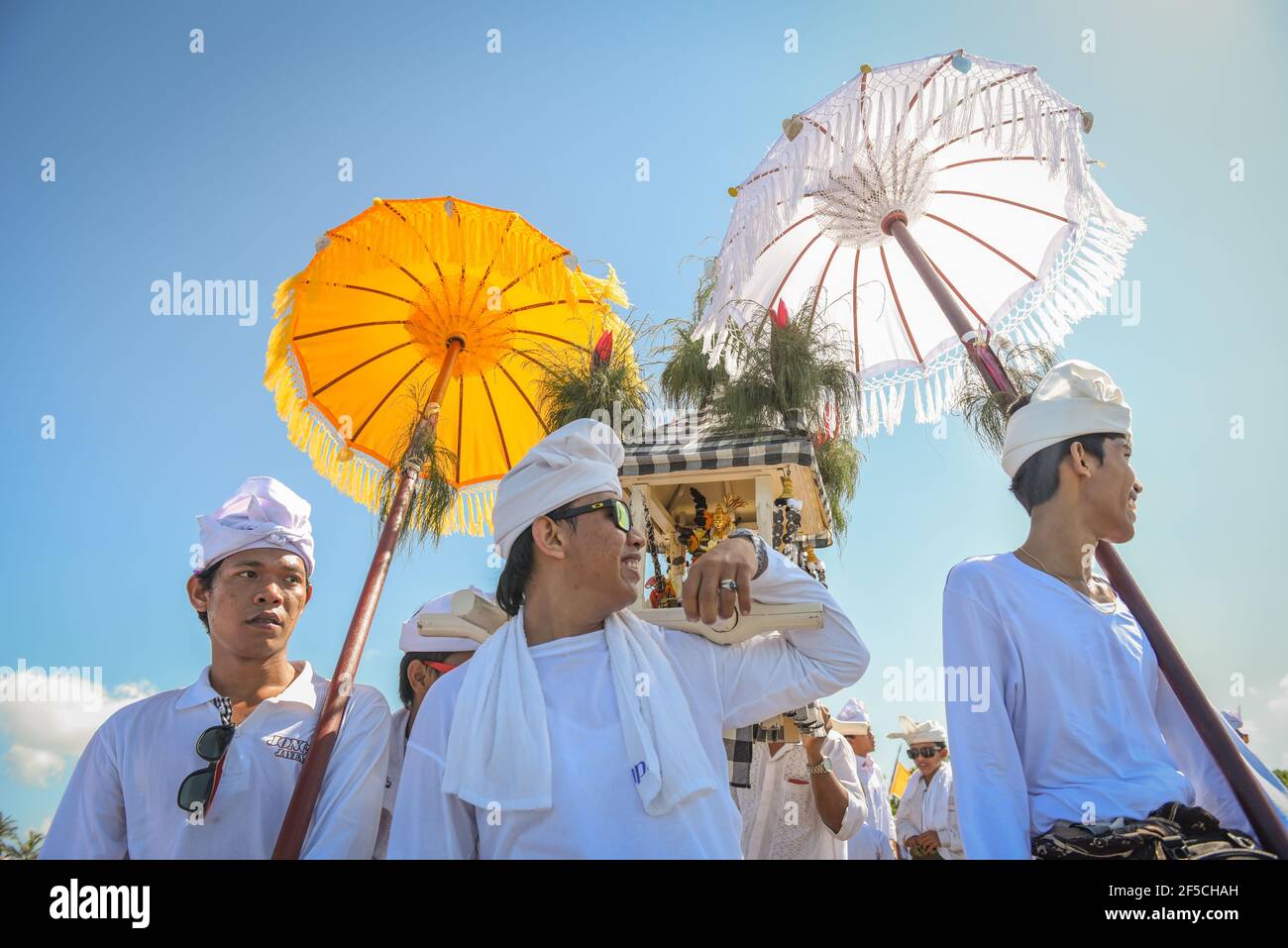 Sanur beach melasti ceremony 2015-03-18, Melasti is a Hindu Balinese ...