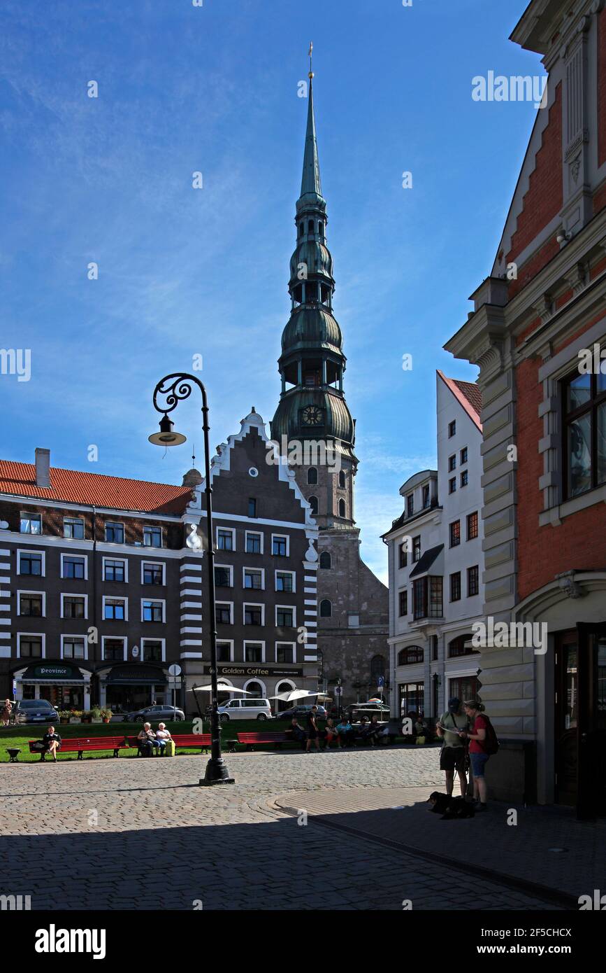 geography / travel, USA, Baltics, Riga, St. Peter's Church (Petrikirche ...