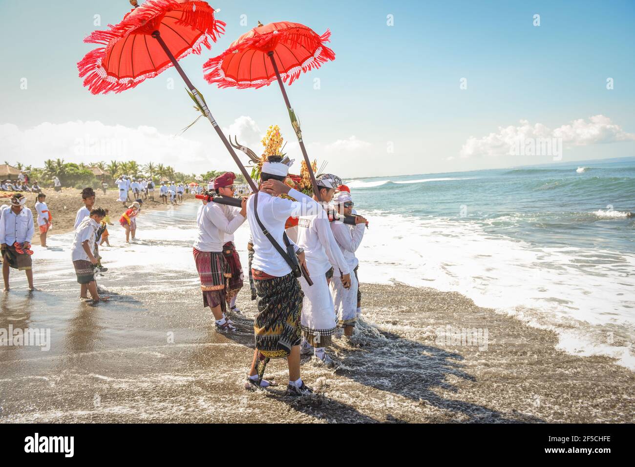 Sanur beach melasti ceremony 2015-03-18, Melasti is a Hindu Balinese ...