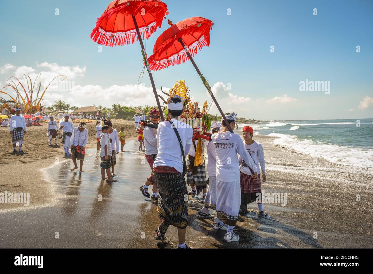 Sanur beach melasti ceremony 2015-03-18, Melasti is a Hindu Balinese ...
