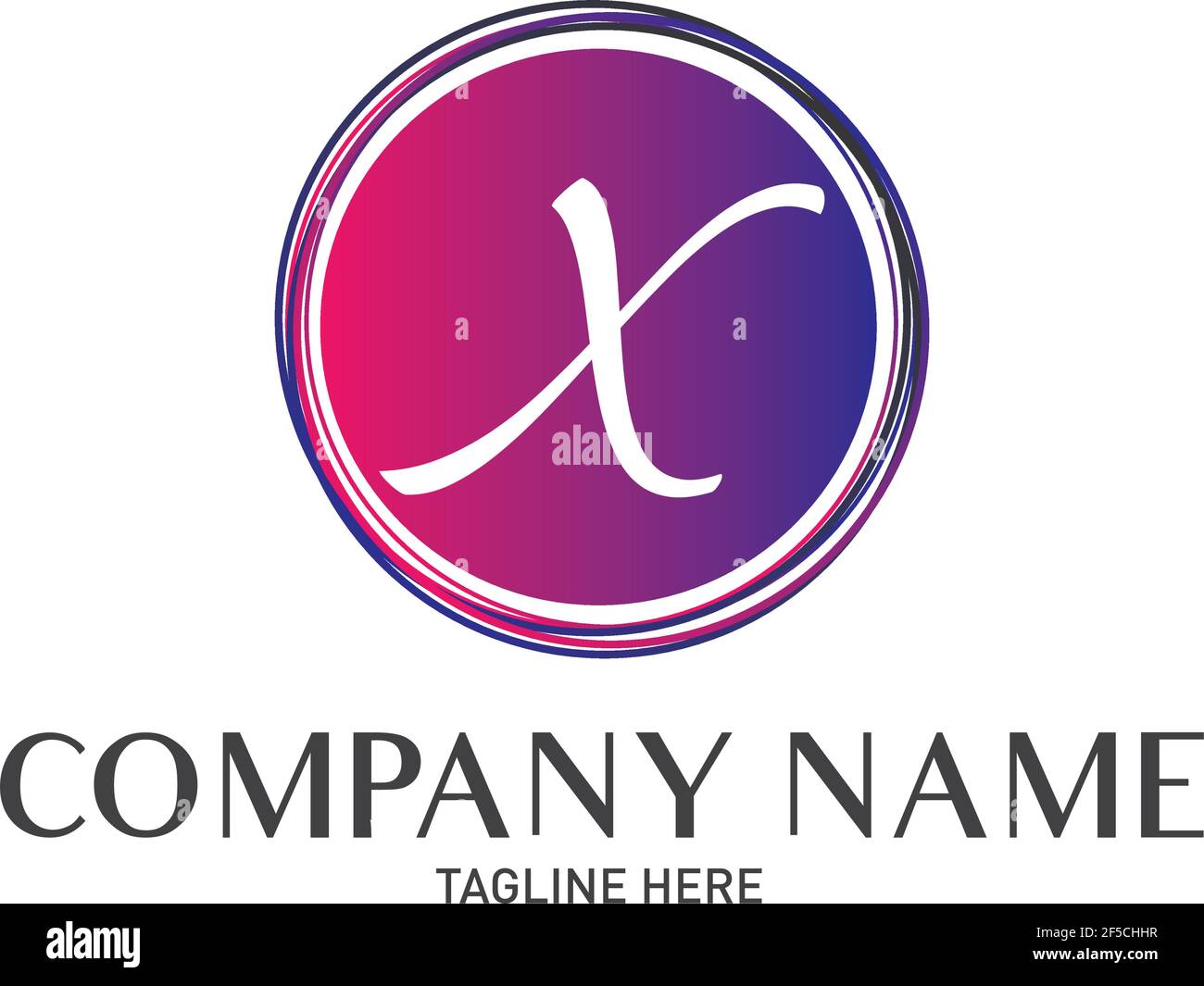 Round Letter X Logo Gradient Trendy Modern Template Design Stock Vector ...