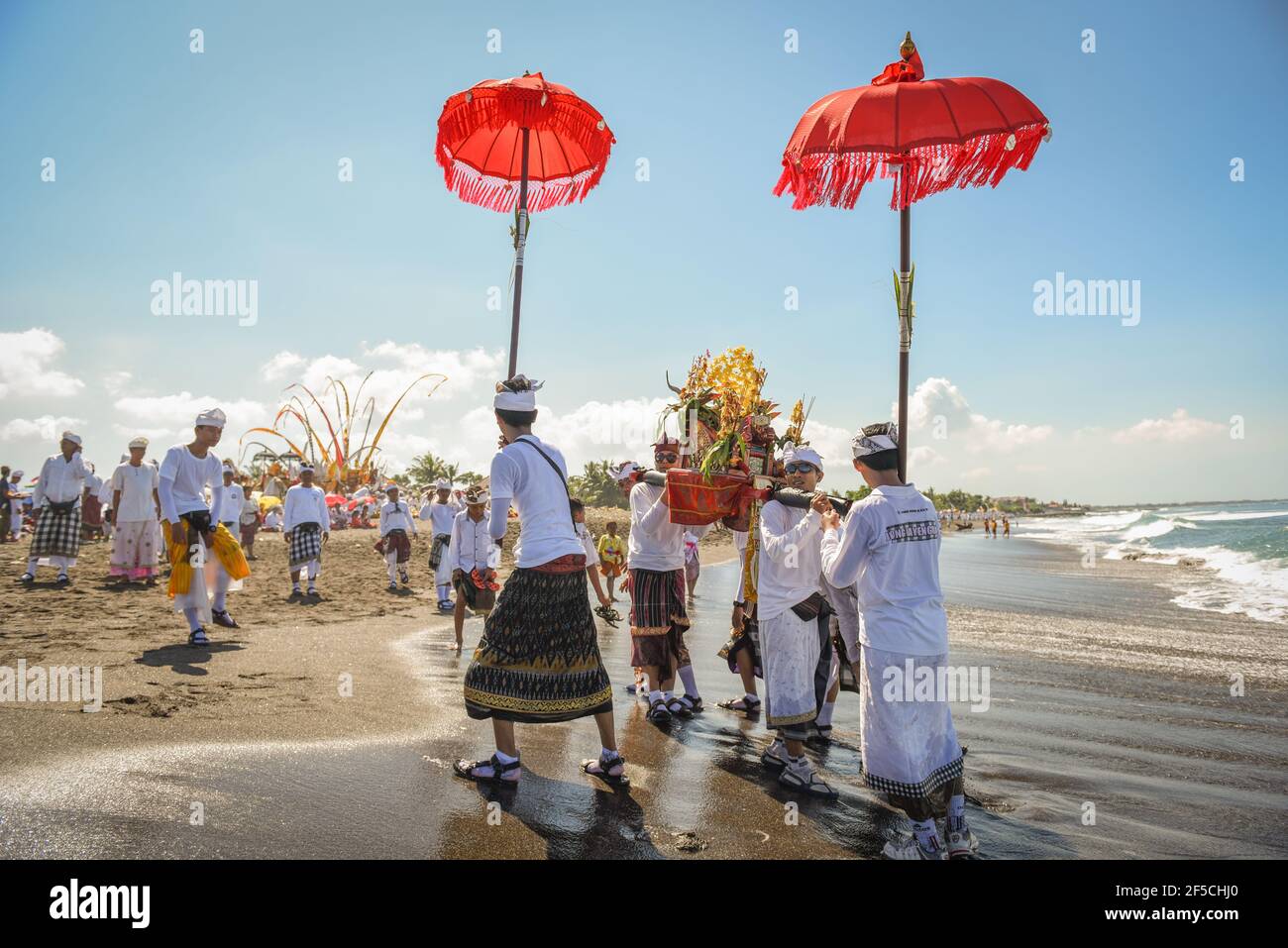Sanur beach melasti ceremony 2015-03-18, Melasti is a Hindu Balinese ...