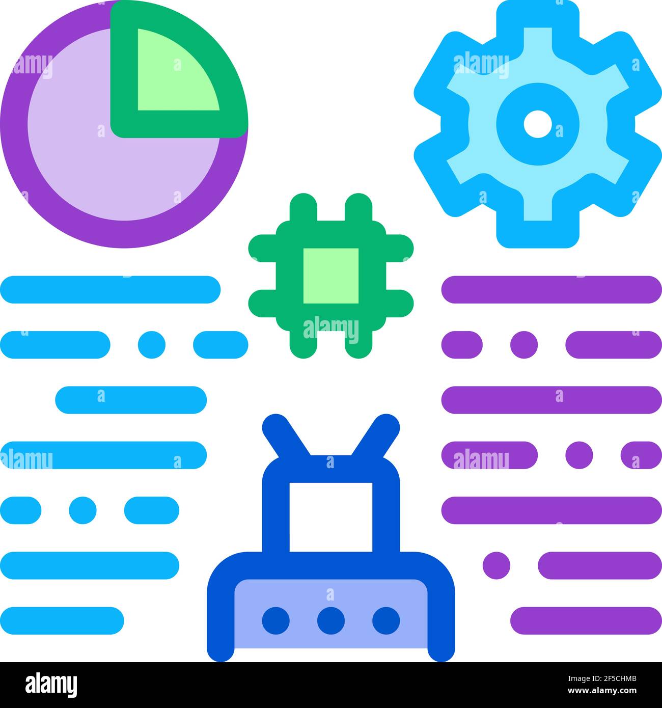 robot machine learning color icon vector illustration Stock Vector ...