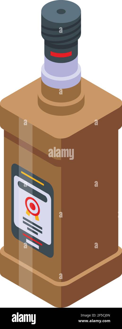 Rum bourbon icon. Isometric of rum bourbon vector icon for web design ...
