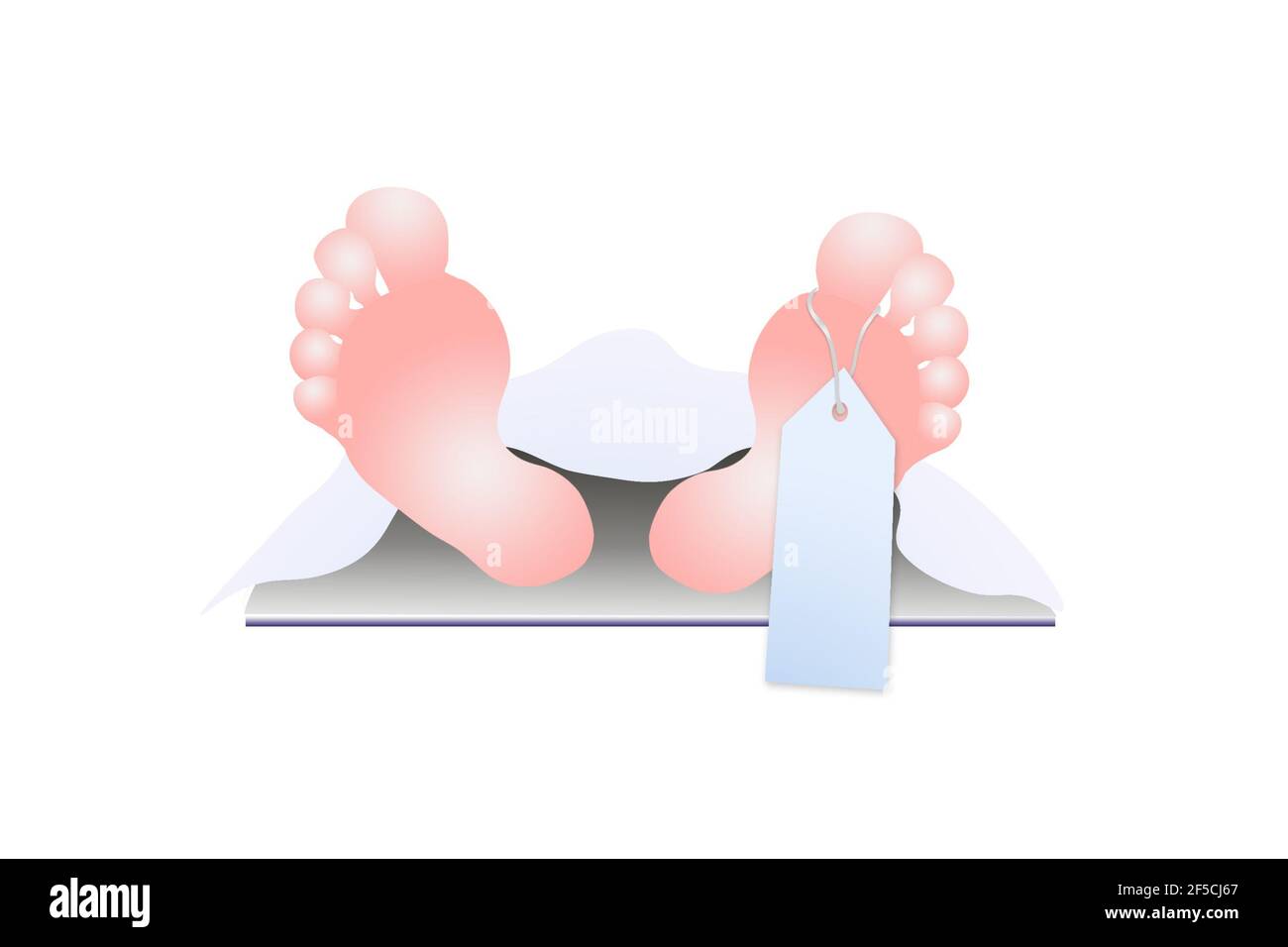 Vector corpse dead note on foot coronavirus virus flu Corvid-19 2020 ...